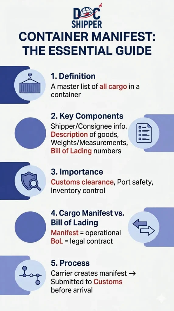 Container Manifest: Definition & Requirements in 2026